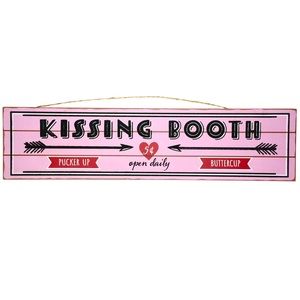 Wall Decor | Large Glittered Kissing Booth Embellished Hanging Wall ...